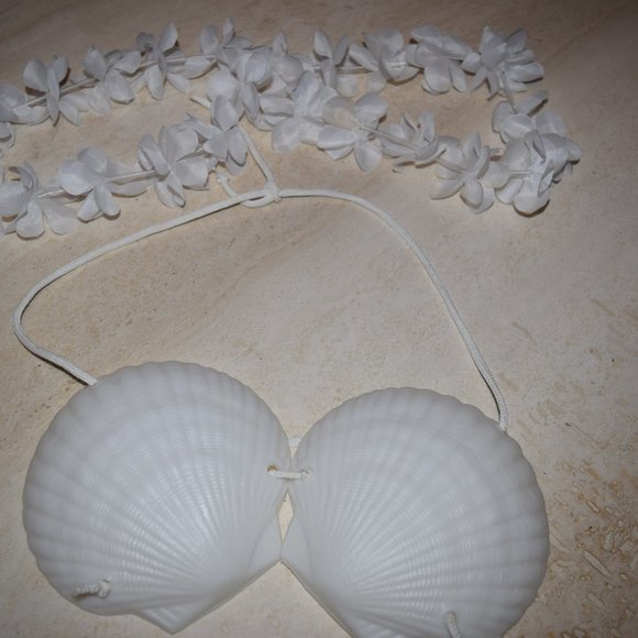 Source Unknown | Costumes | Halloween Hula Hawaiian Party Shell Bikini ...